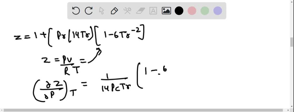SOLVED:Consider the following EOS, expressed in terms of reduced ...