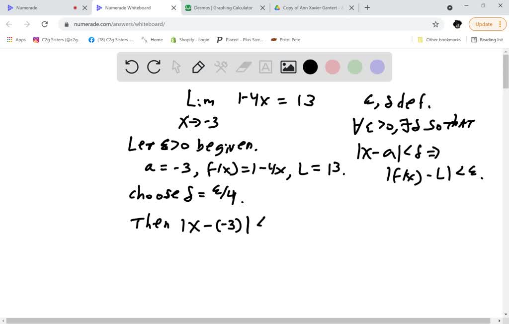 SOLVED:Prove the statement using the ε, δdefinition of a limit and illustrate with a diagram ...