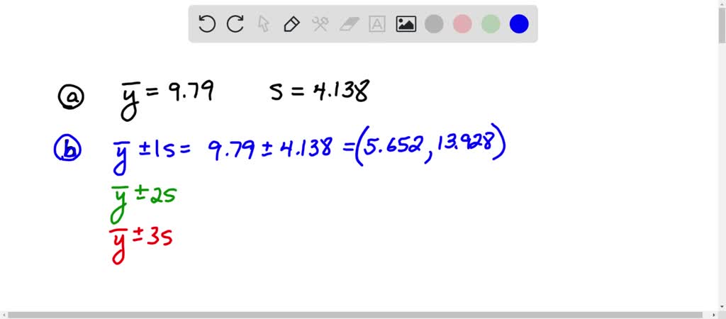 ⏩SOLVED:Refer to Exercise 1.2. a. Calculate y̅ and s for the data ... ⏩SOLVED:Refer to Exercise 1.2. a. Calculate y̅ and s for the data ...