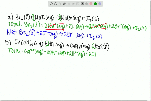 SOLVED:Identify the spectator ions, and write a net ionic equation for each reaction in item 6