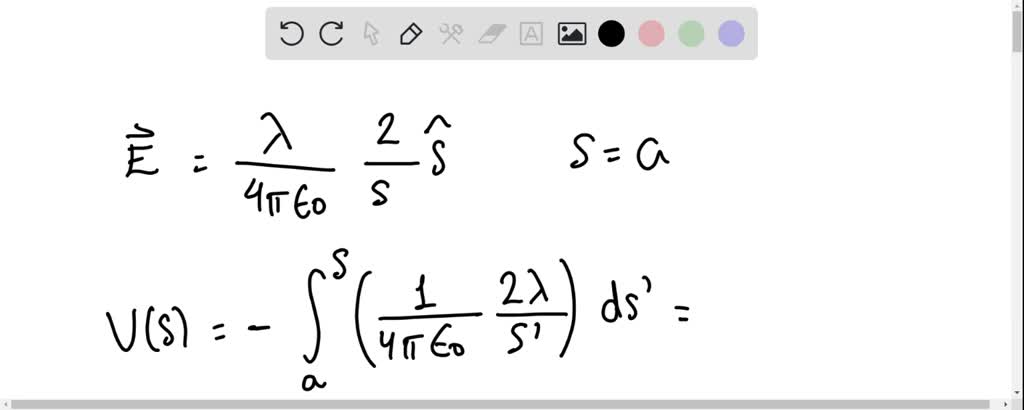 SOLVED:Find the potential a distance s from an infinitely long straight ...