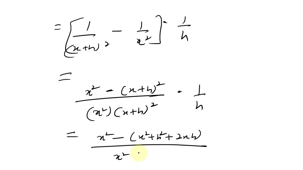 SOLVED Simplify frac frac 1 x h 2 frac 1 x 2 h 
