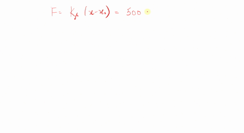 SOLVED:A linear spring, F=ks(x-x0) with spring constant ks=500 N / m is ...
