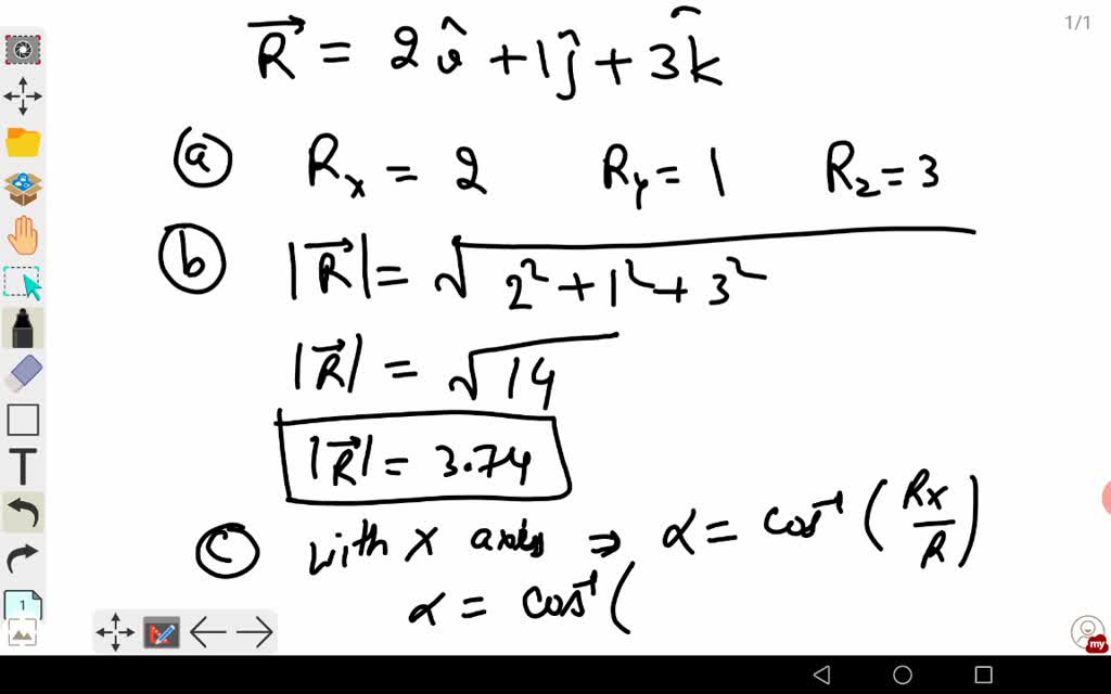SOLVED A Vector Is Given By 2 00 1 00 3 00 Find a The