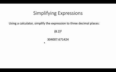 Use a calculator to evaluate each expression. Round your answer to three decimal places. (8.2)^6 ...