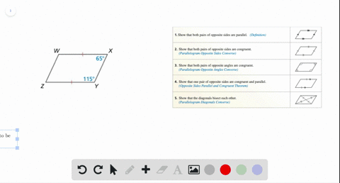 MAKING AN ARGUMENT Your friend says you can show that quadrilateral WXYZ is a parallelogram by ...