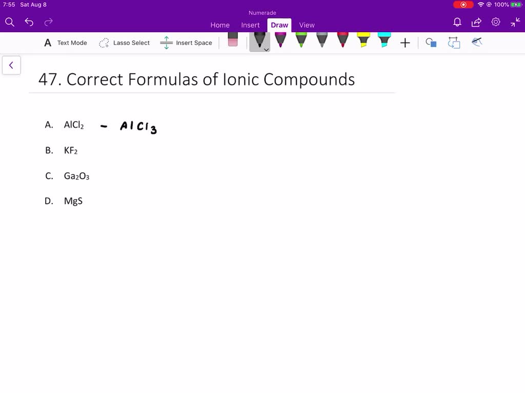SOLVED Which Of The Following Are Correct Formulas For Ionic Compounds