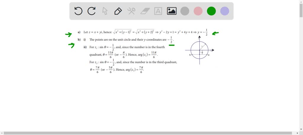 The Argand diagram (representation in a complex plane) So that the ...