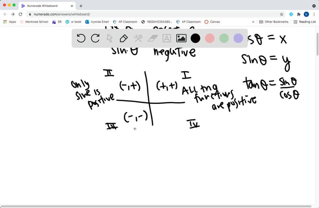 SOLVED:In Exercises 1-6, indicate the quadrant in which the terminal side of θmust lie in order ...
