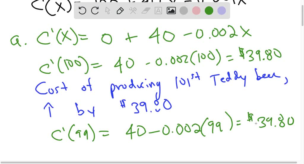 SOLVED:The cost of producing x teddy bears per day at the Cuddly ...