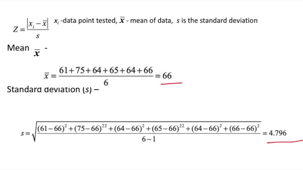 SOLVED Use Grubbs Test To Decide Whether Any One Of The Values In The 