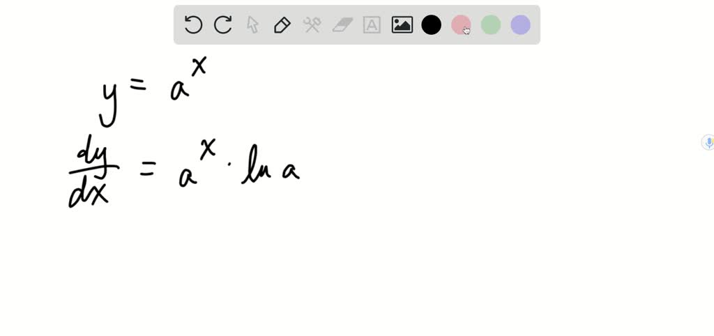 SOLVED:Derive the integration formula ∫a^x d x=(a^x)/(lna)+C, a>0, a ≠1 ...