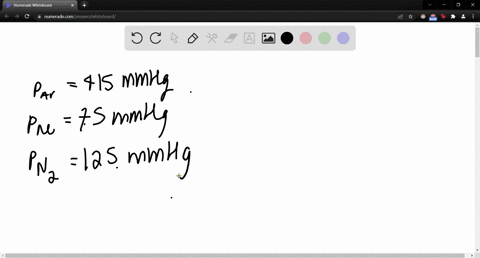 SOLVED: In a gas mixture, the partial pressures are argon 415 mmHg, neon 75 mmHg, and nitrogen ...