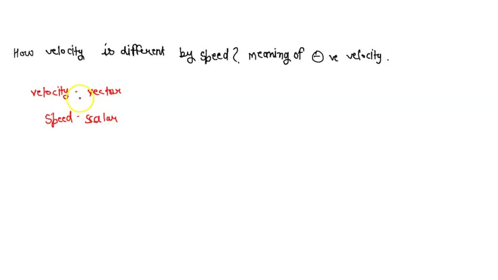 SOLVED:How is velocity different from speed? What does it mean if ...