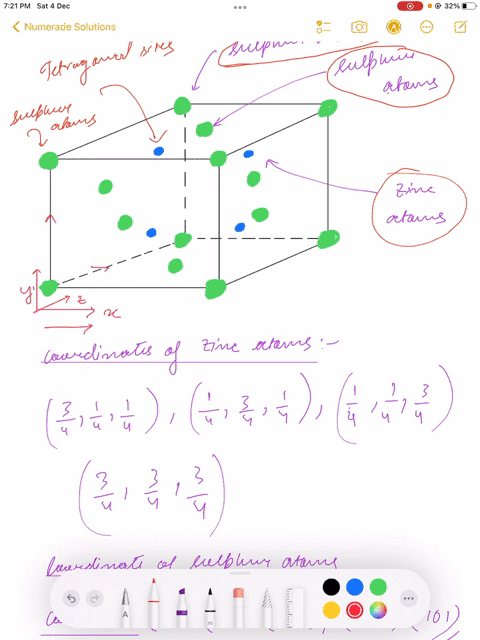 List the point coordinates of both the sodium and chlorine ions for a ...