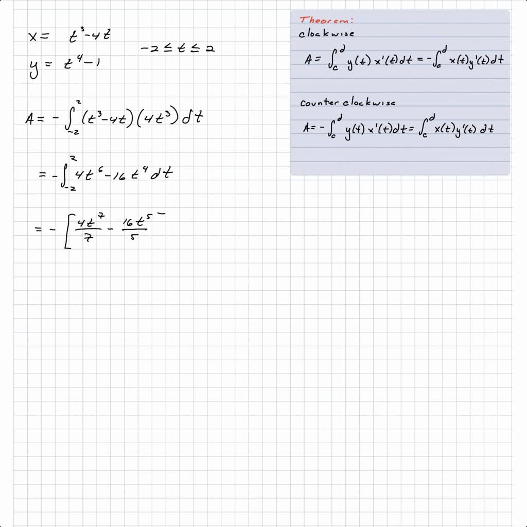 SOLVED:In Exercises 15-18, a parametrized curve C in space is given. Find the area above the x ...