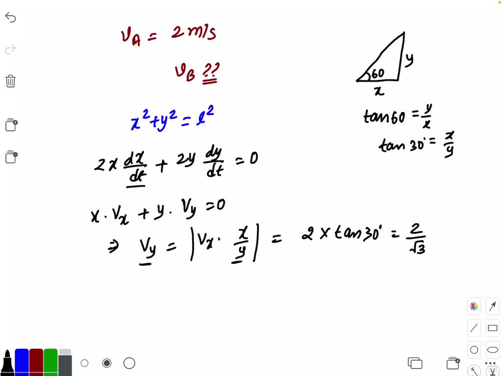 SOLVED A Uniform Rod Of Length 2 M Velocity Of Point B Is 10 M