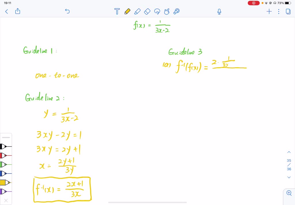 SOLVED:Find the inverse of each function. f(x)=\frac{1}{3} x-2