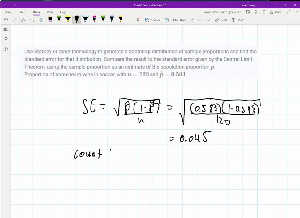 SOLVED:Use StatKey or other technology to generate a bootstrap distribution of sample ...