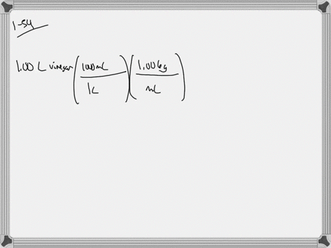 SOLVED: A vinegar sample is found to have a density of 1.006 g / mL and to contain 5.4 % acetic ...