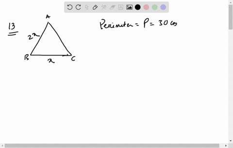 SOLVED: A puzzle piece in the shape of a triangle has perimeter 30 cm ...