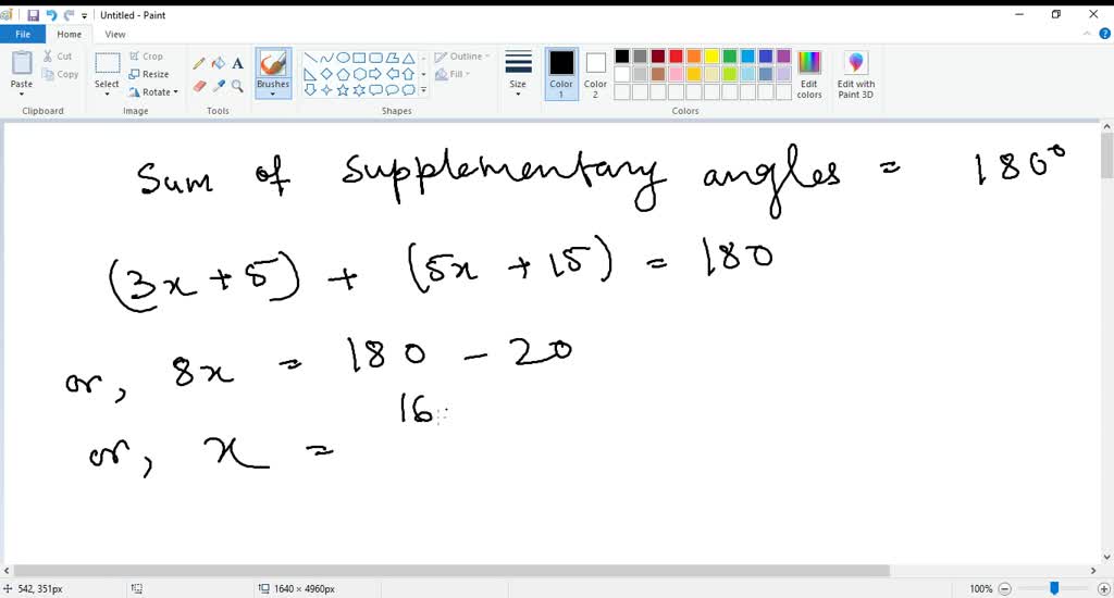SOLVED:Two angles whose sum is 180^∘ are supplementary angles. Find the measures of the ...