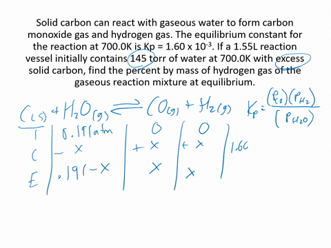 SOLVED:Solid carbon can react with gaseous water to form carbon ...