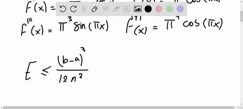 SOLVED:Use the error formulas in Theorem 4.19 to find n such that the error in the approximation ...