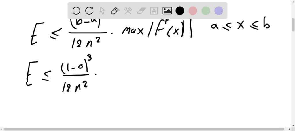 SOLVED:Use the error formulas in Theorem 4.19 to find n such that the error in the approximation ...
