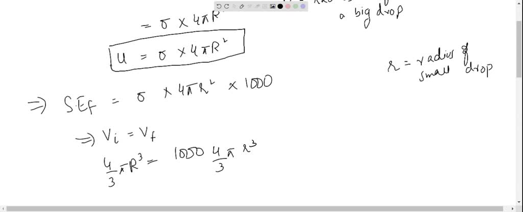 SOLVED:The surface energy of a liquid drop is u. It is sprayed into ...