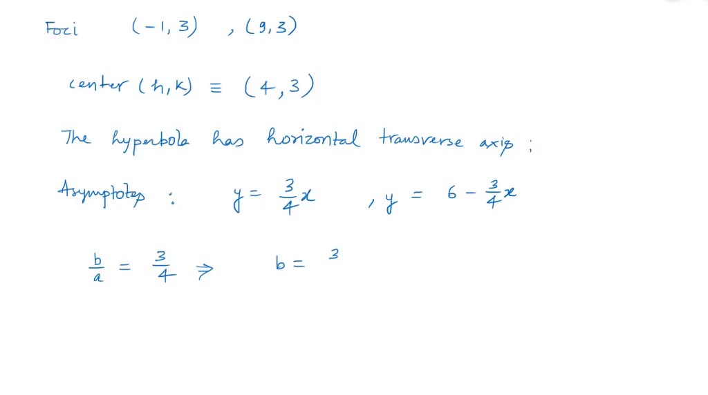 SOLVED:Find the standard form of the equation of the hyperbola with the ...