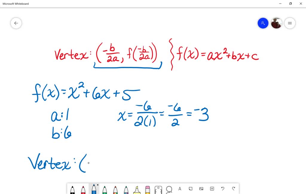 SOLVED:Give a step-by-step explanation of how to find the vertex of the ...