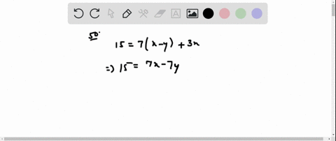 SOLVED:Rewrite the equation so that x is a function of y. 15=7(x-y)+3 x