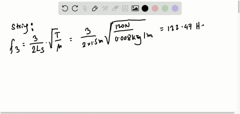 SOLVED: A string has a length of 1.5 m, a linear mass density μ=0.008 ...