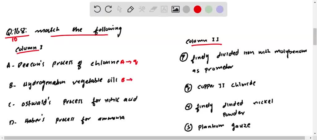 SOLVED:Match the following Column-I (Manufacturing process) (a) Deacon ...