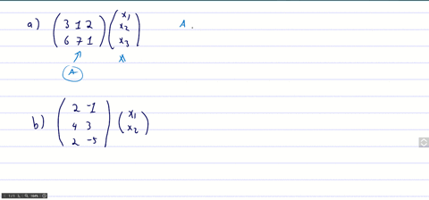 SOLVED: Find the domain and codomain of the transformation defined by the matrix product. (a ...