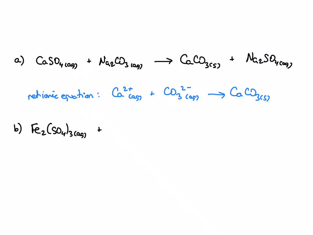 Write net ionic equations to explain the formation of (a) a white ...
