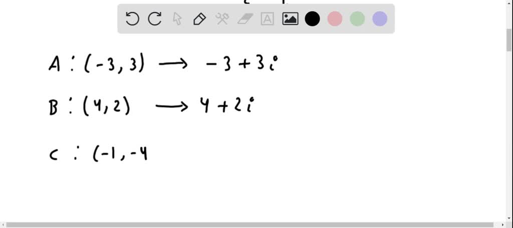SOLVED:The coordinate system shown below is called the complex plane ...