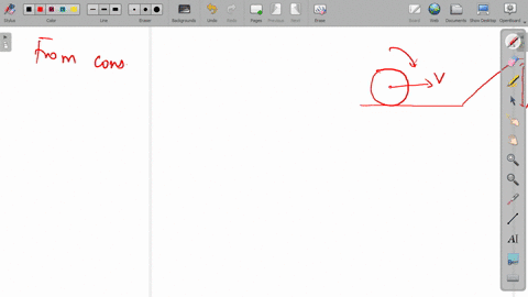 A sphere is rolling on a frictionless surface as shown in the figure with a translational ...