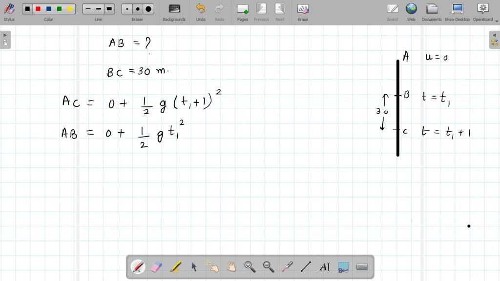 SOLVED:A body falling freely under gravity passes two points 30 m apart ...