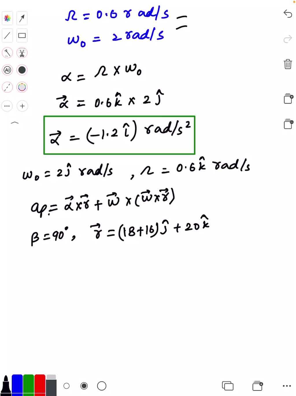 SOLVED:The panel assembly and attached x-y-z axes rotate with a constant angular velocity Ω=0.6 ...