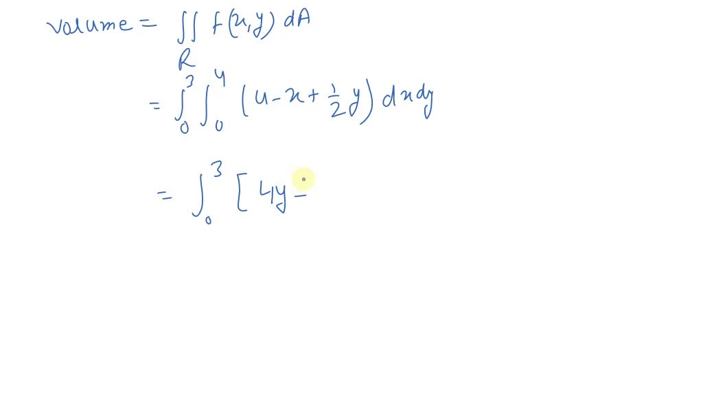 SOLVED:Use a double integral to find the volume of the solid shown in ...