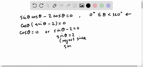 SOLVED:Solve each equation for θif 0^∘ ≤θ