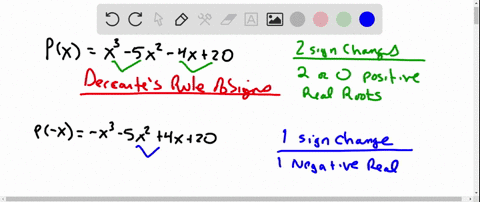 SOLVED:For each polynomial (a) use Descartes' rule of signs to ...