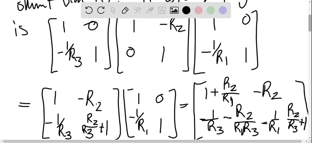 a. Compute the transfer matrix of the network in the figure. b. Let A ...