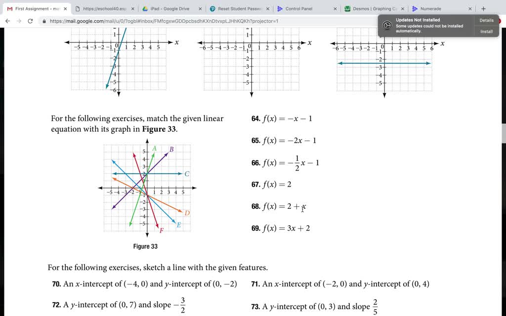 SOLVED:For the following exercises, match the given linear equation with its graph in Figure 33 ...