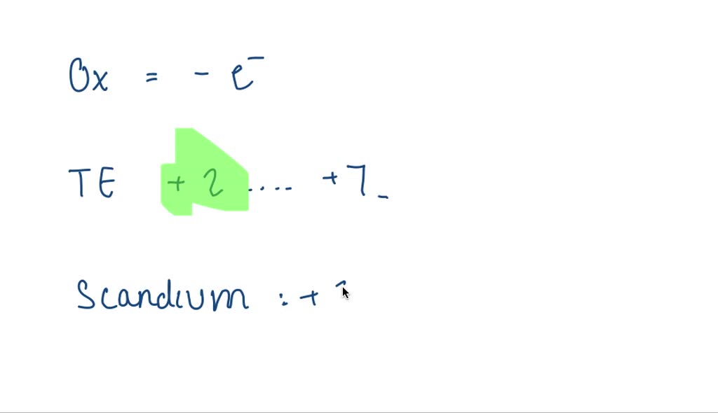 SOLVED:No compounds are known in which scandium is in the +2 oxidation ...
