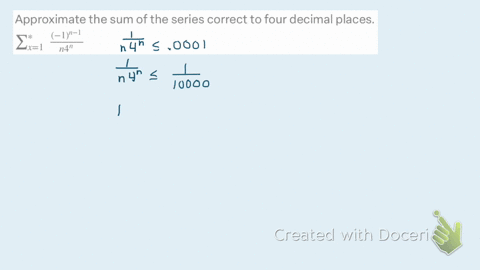 ⏩SOLVED:Approximate the sum of the series correct to four decimal ...