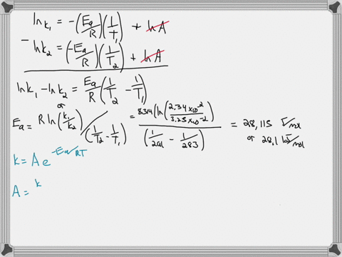 SOLVED:These data were obtained for the rate constant for reaction of ...