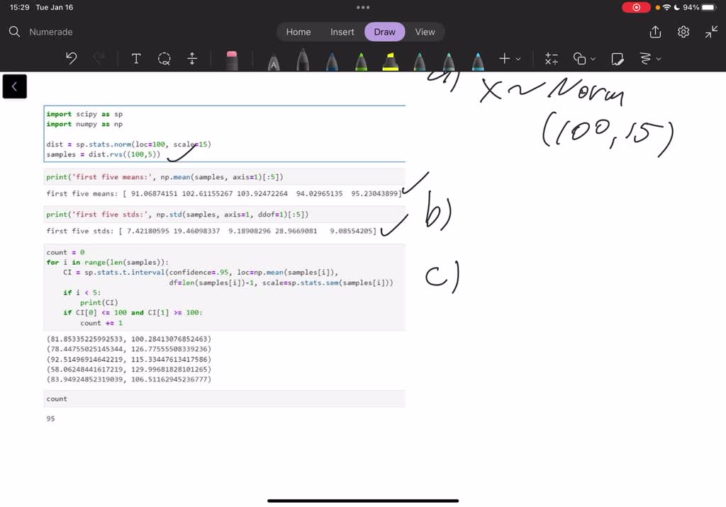The statistics below provide a summary of IQ scores of 100 children ...
